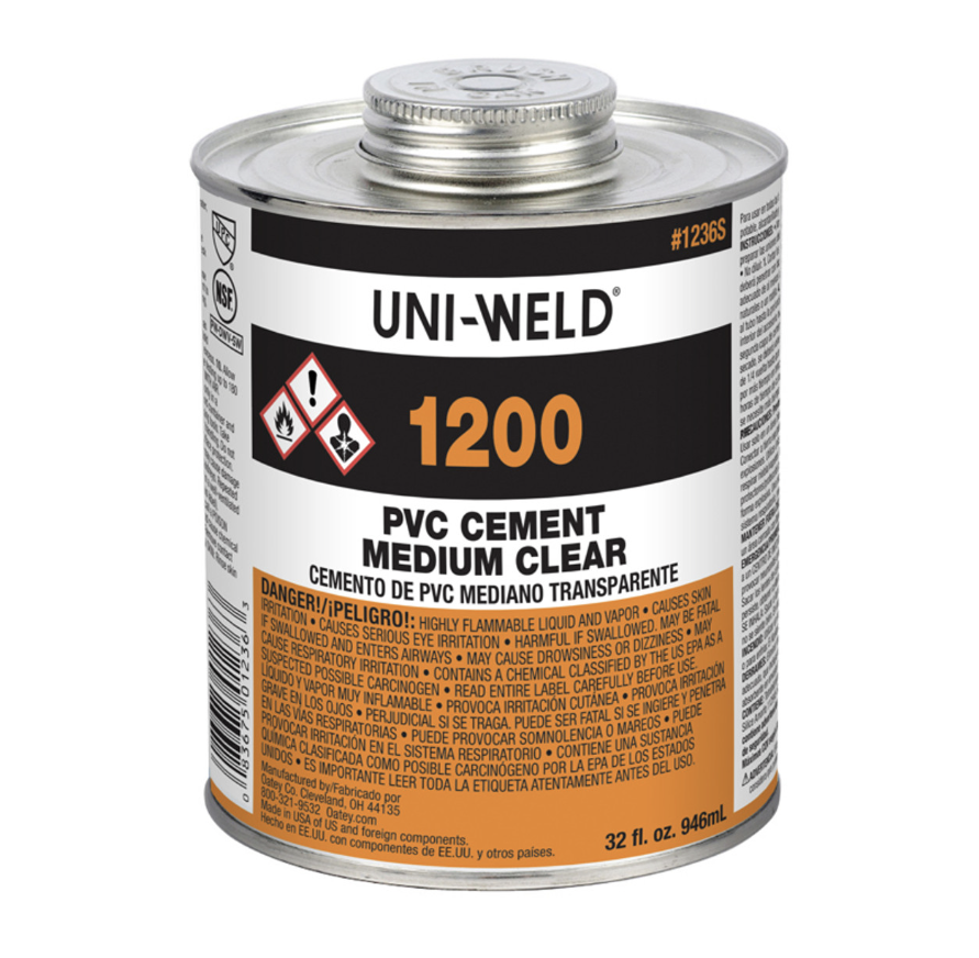 PVC UW 1200 SOLVENT CLEAR QUART MEDIUM BODY